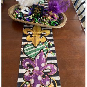 Dining | Mardi Gras Table Runner Fleur De Lis Party Decor Decorative ...